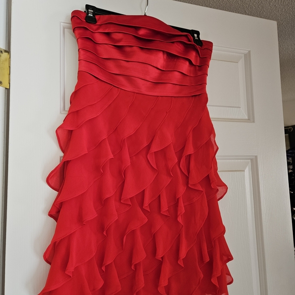 Arden B | Dresses | Arden B Strapless Red Ruffled Dress | Poshmark